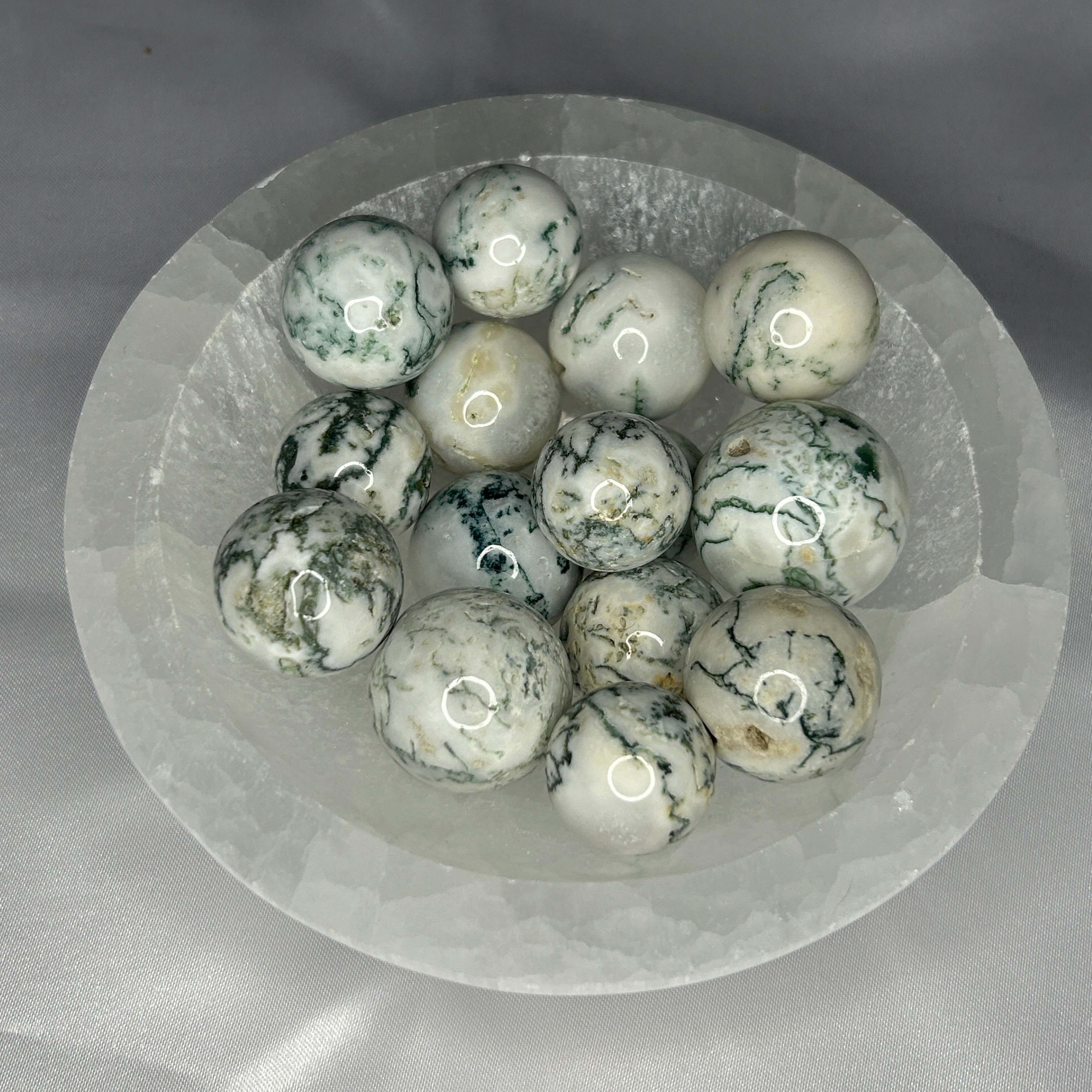 Tree Agate Spheres – Midnight Moonlight and Magick