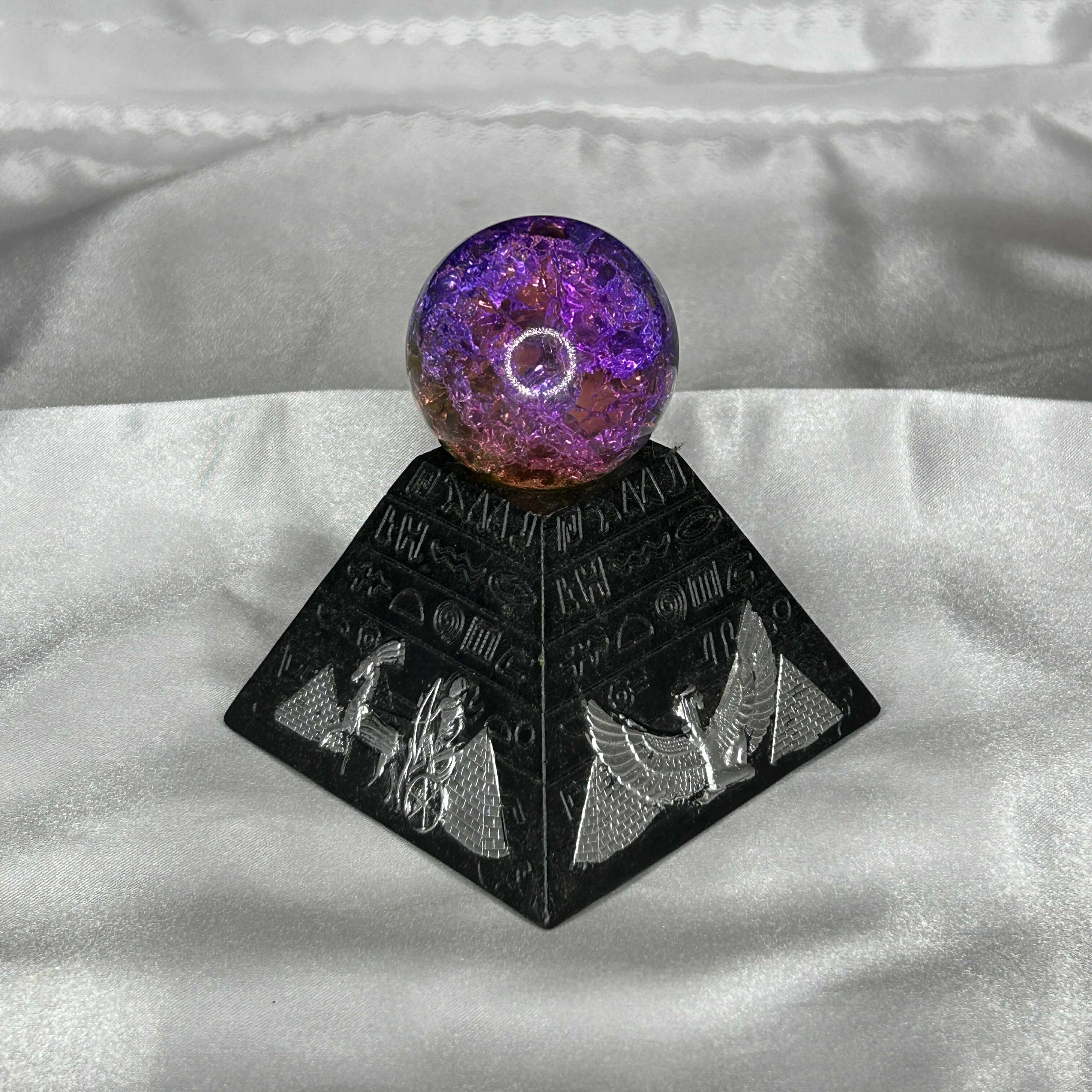 Egyptian Hieroglyph Pyramid Sphere Holder – Midnight Moonlight and Magick